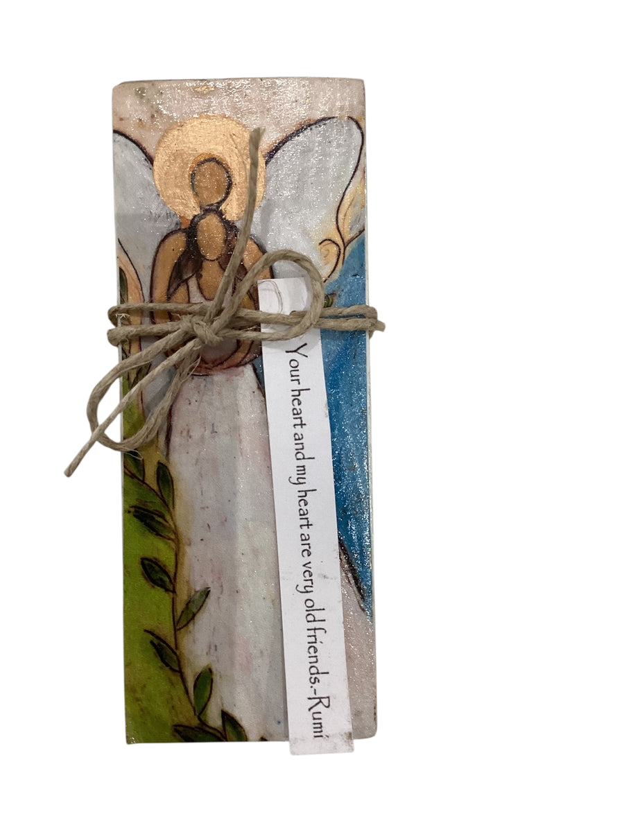 Small Wood Block Angel – Wild Oats & Billy Goats NSB