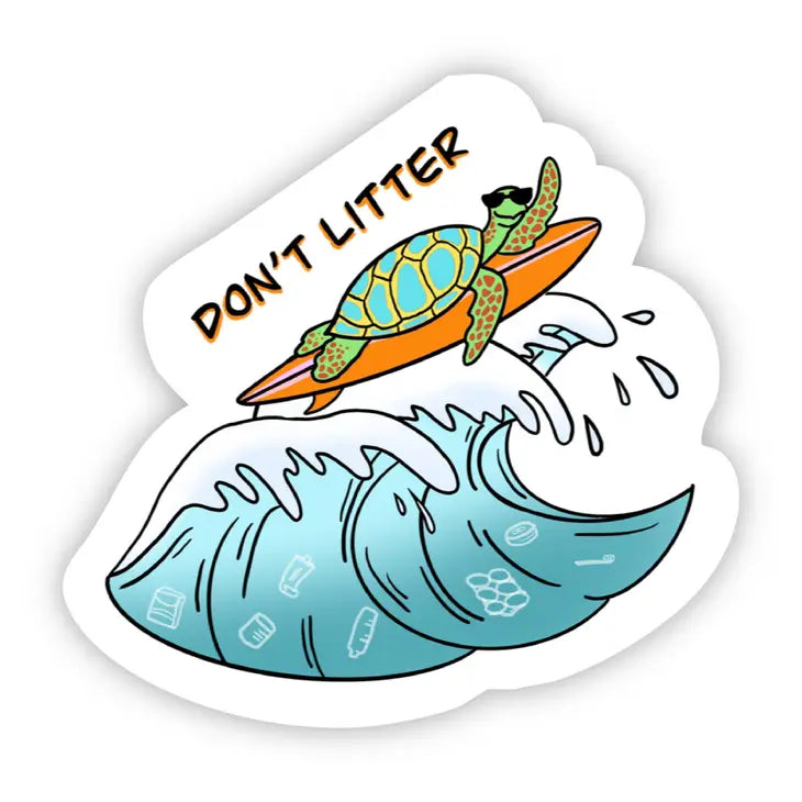 Don't Litter Sea Turtle Sticker – Wild Oats & Billy Goats NSB