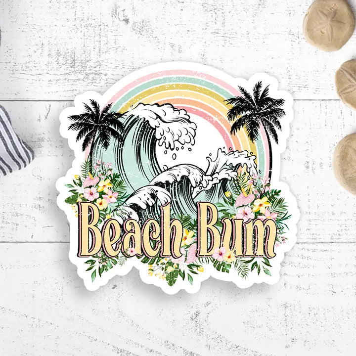Beach Bum Vintage Vinyl Sticker – Wild Oats & Billy Goats NSB
