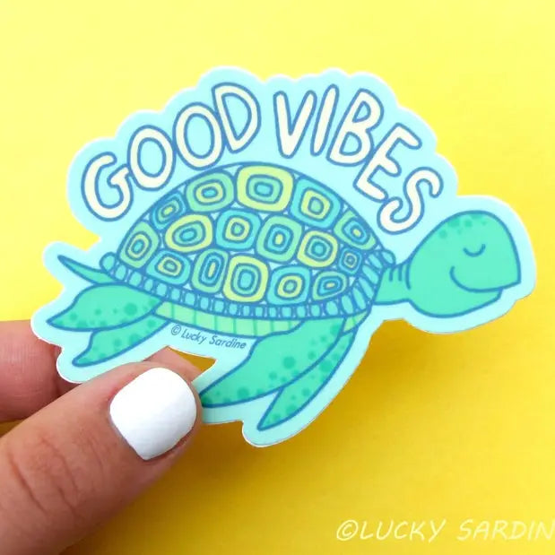 Sea Turtle, Good Vibes Sticker – Wild Oats & Billy Goats NSB