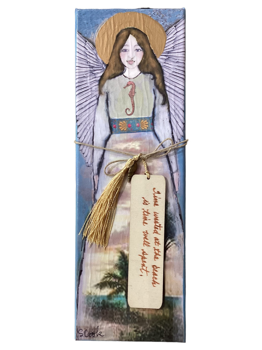 Large Angel on Canvas - Time Wasted at the Beach is Time Well Spent ...