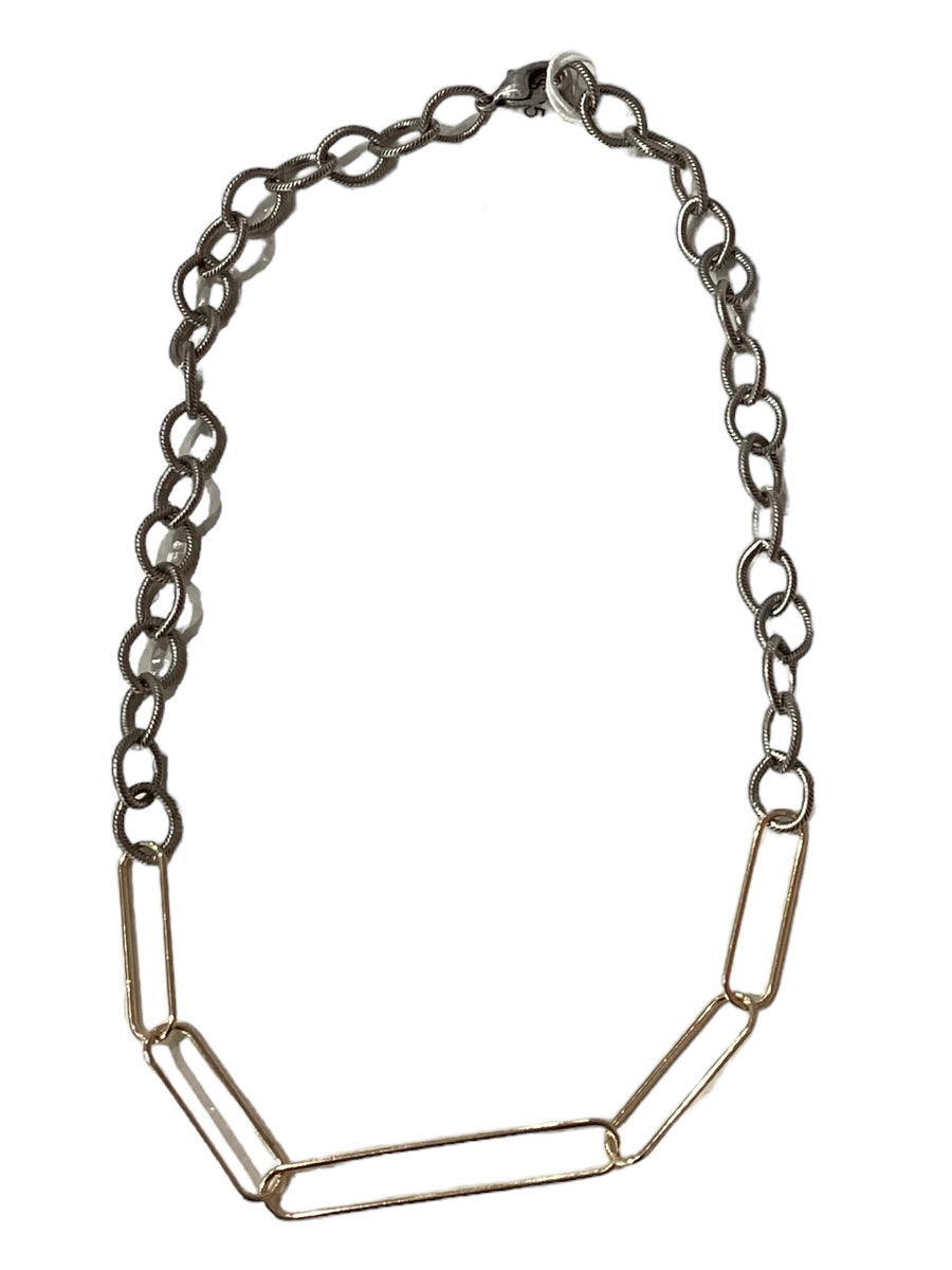 Silver and Gold Paperclip Necklace – Wild Oats & Billy Goats NSB