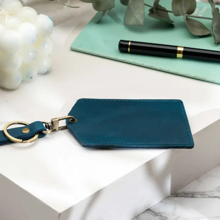 Genuine Leather Luggage Tags - Blue – Wild Oats & Billy Goats NSB