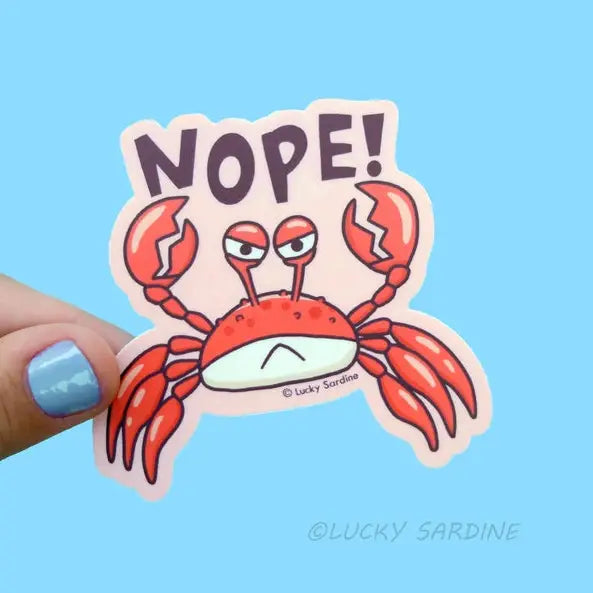 Crab - Nope! Sticker – Wild Oats & Billy Goats NSB